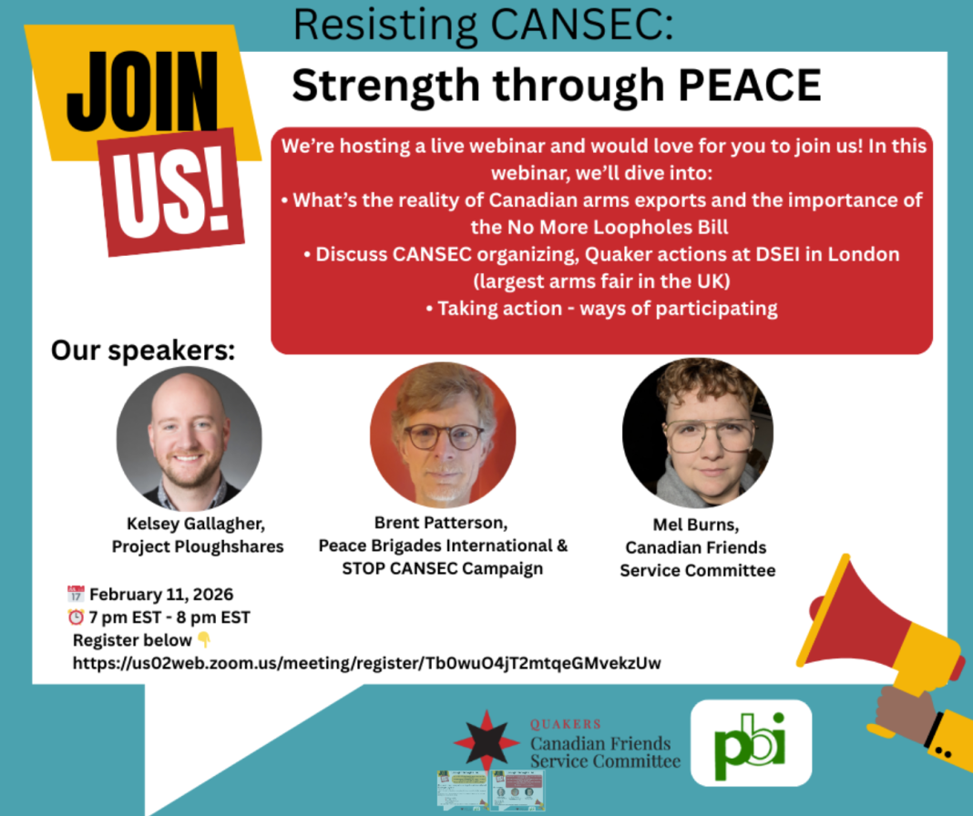 “Resisting CANSEC: Strength through PEACE” webinar, February 11 | Peace ...