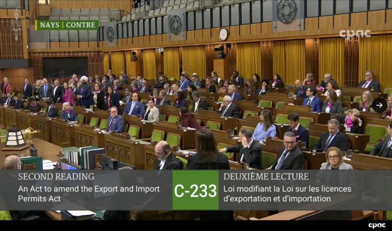 Canadian House of Commons vote defeats Bill C-233 that linked arms ...