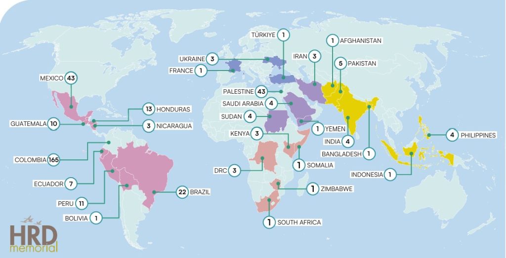 More than 358 human rights defenders were killed around the world in ...